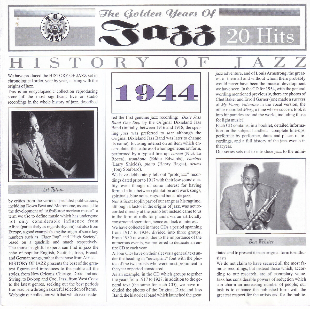 History of Jazz: 1944 by Various Artists (Compilation, Jazz): Reviews ...