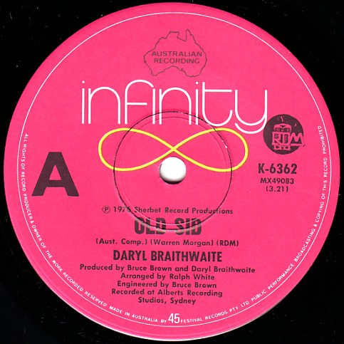Old Sid / Time by Daryl Braithwaite (Single): Reviews, Ratings, Credits ...