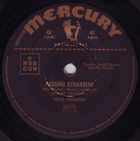 Passing Strangers / The Door is Open by Sarah Vaughan & Billy Eckstine ...