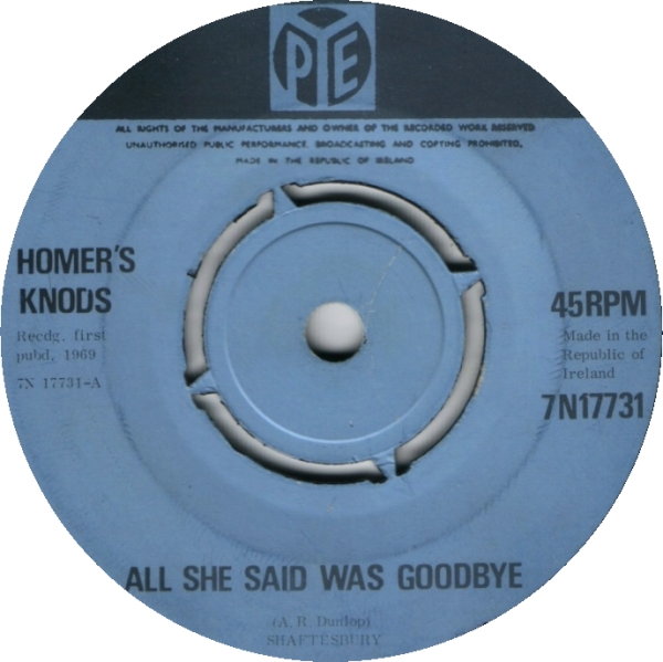 All She Said Was Goodbye / Mr. Rainbow by Homer's Knods (Single ...