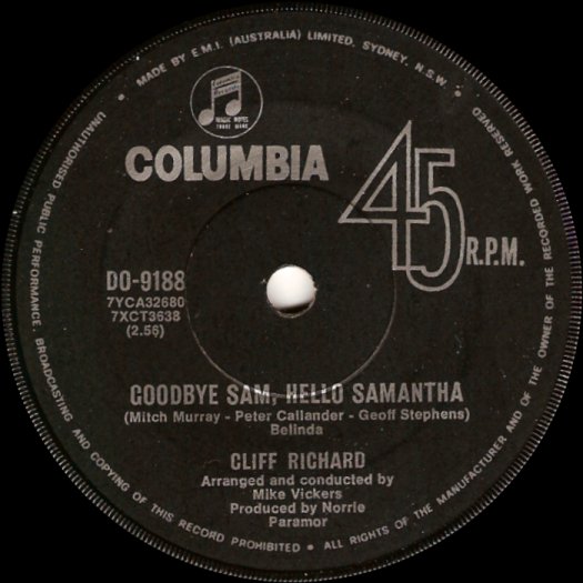 Goodbye Sam, Hello Samantha / You Never Can Tell by Cliff Richard ...