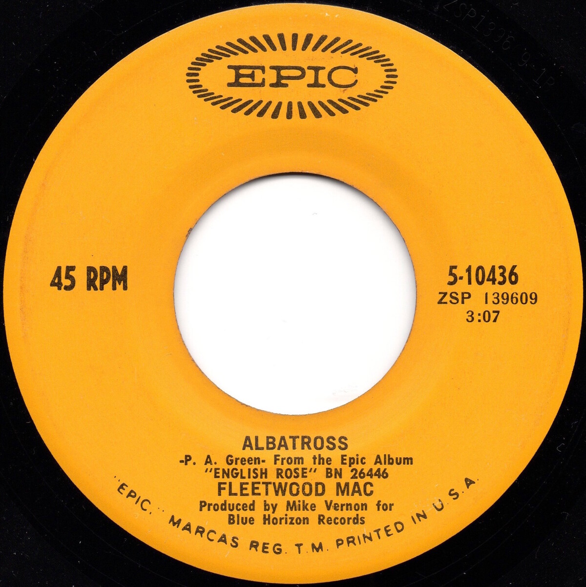 Albatross / Jigsaw Puzzle Blues by Fleetwood Mac (Single; Epic; 5-10436): Reviews, Ratings ...