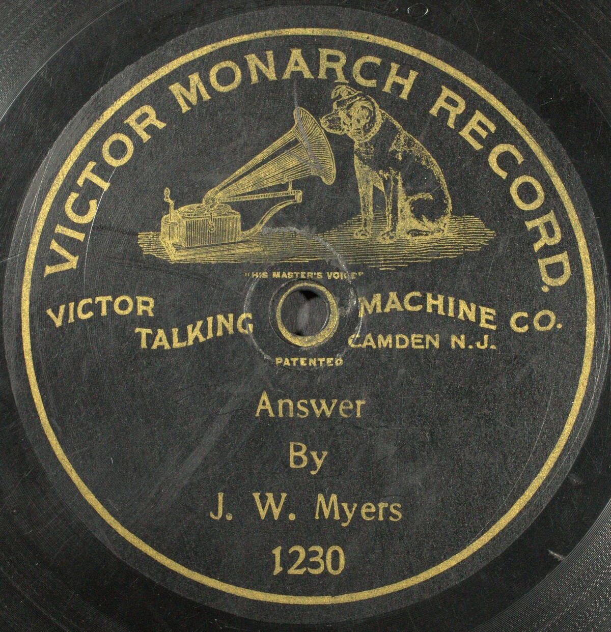 Answer by J. W. Myers (Single; Victor Monarch; 1230): Reviews, Ratings, Credits, Song list ...
