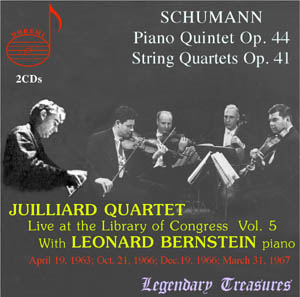 Piano Quintet Op. 44; String Quartets Op. 41 by Juilliard String Quartet / Leonard Bernstein ...
