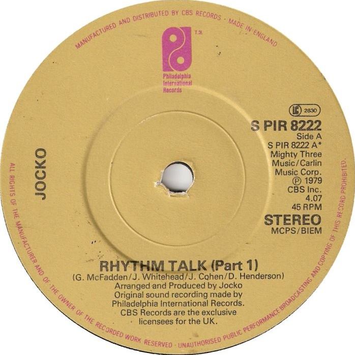 Rhythm Talk by Jocko (Single; PIR; S PIR 8222): Reviews, Ratings ...