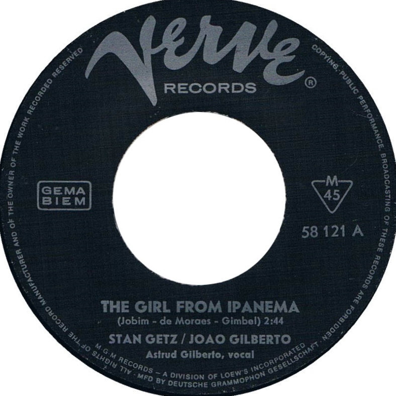 The Girl From Ipanema / Doralice by Getz/Gilberto (Single; Verve; 58 ...