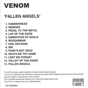 Fallen Angels by Venom (Album; Spinefarm; n/a): Reviews, Ratings ...