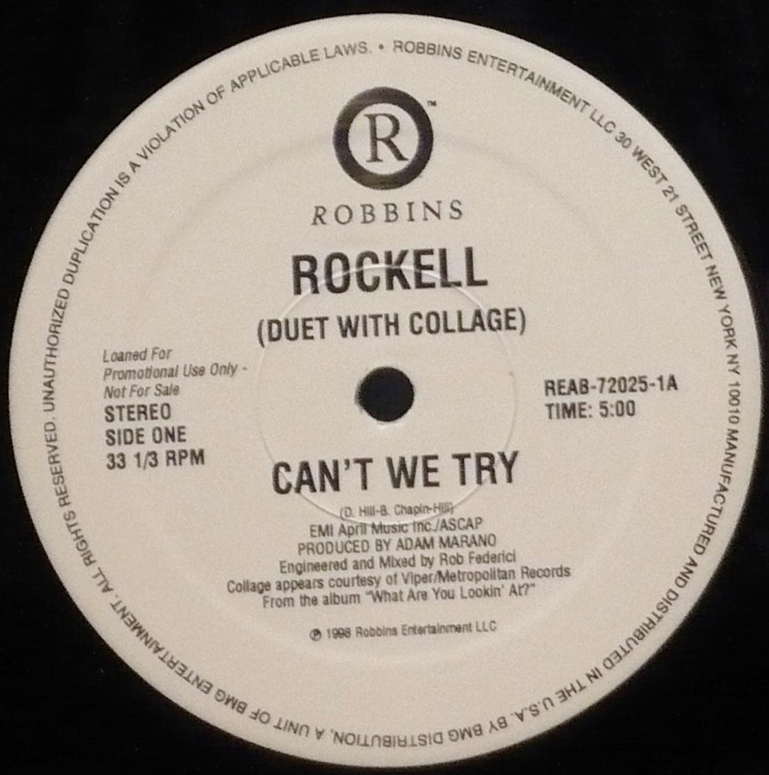 Can't We Try (Duet With Collage) by Rockell (Single; Robbins; REAB ...