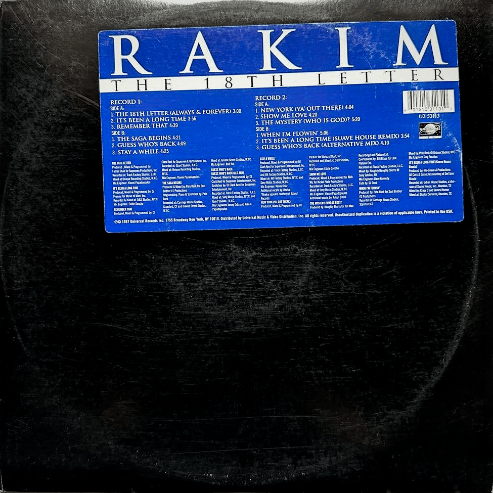 The 18th Letter by Rakim (Album; Universal; U2-53113): Reviews, Ratings ...