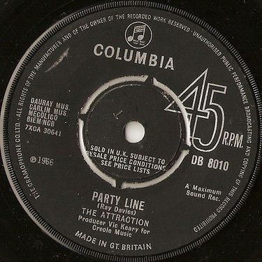 Party Line / She's a Girl by The Attraction (Single; Columbia (EMI); DB ...