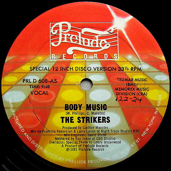Body Music by Strikers (Single; Prelude; PRL D 608): Reviews, Ratings ...