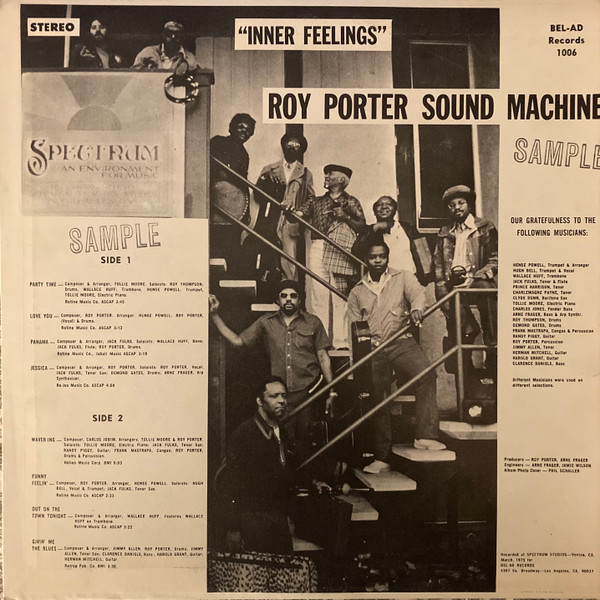 Inner Feelings by Roy Porter Sound Machine (Album; Bel-Ad; B-1006 ...