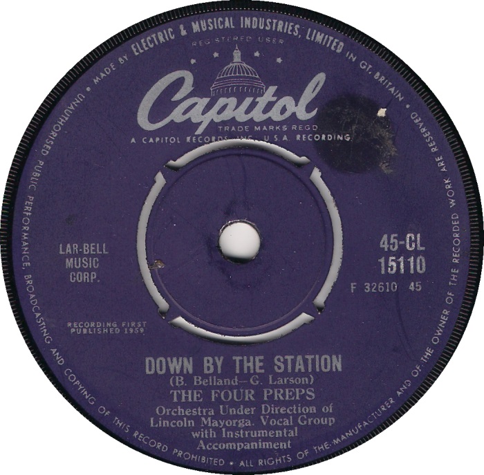 Down by the Station / Listen Honey (I'll Be Home) by The Four Preps ...