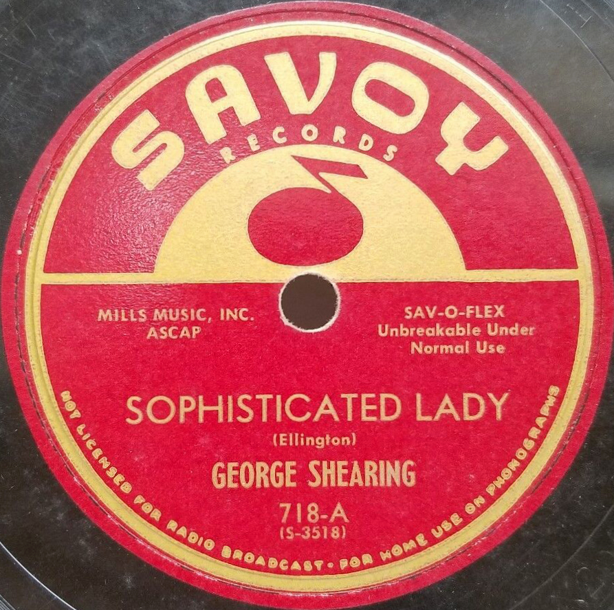 Sophisticated Lady / Bop's Your Uncle by George Shearing (Single; Savoy ...