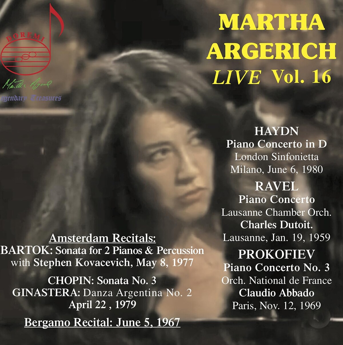 Martha Argerich Live, Vol. 16: Sonata for 2 Pianos & Percussion / Piano Sonata No. 3 / Danza ...
