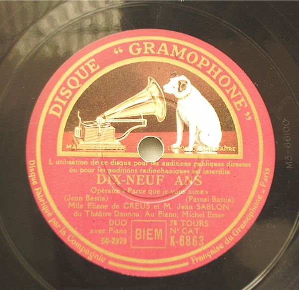 Dix-neuf ans by Éliane de Creus & Jean Sablon (Single): Reviews ...