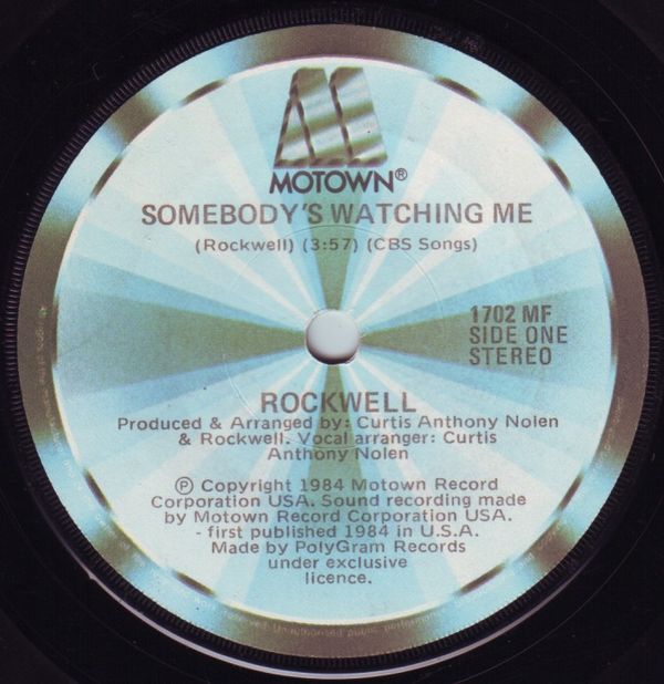 Somebody's Watching Me by Rockwell (Single; Motown; 1702 MF): Reviews ...