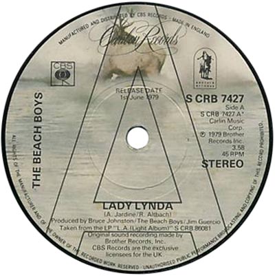 Lady Lynda / Full Sail by The Beach Boys (Single; Caribou; S CRB 7427 ...