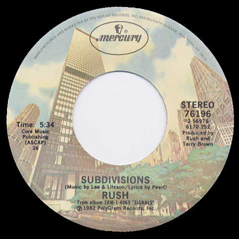 Subdivisions / Countdown by Rush (Single; Mercury; 76196): Reviews ...