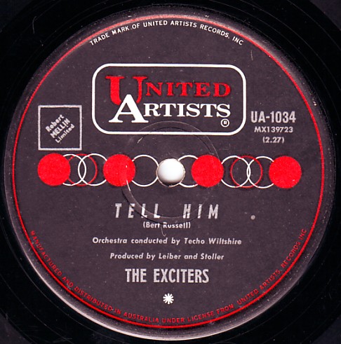 Tell Him / Hard Way to Go by The Exciters (Single; United Artists; UA ...