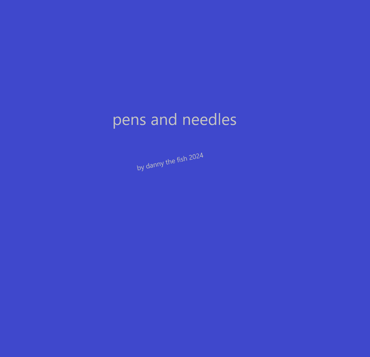 Pens and Needles by Danny the Fish (Single): Reviews, Ratings, Credits ...