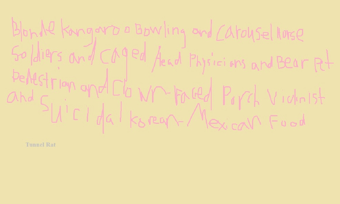 Blonde Kangaroo Bowling and Carousel Horse Soldiers and Caged Head ...