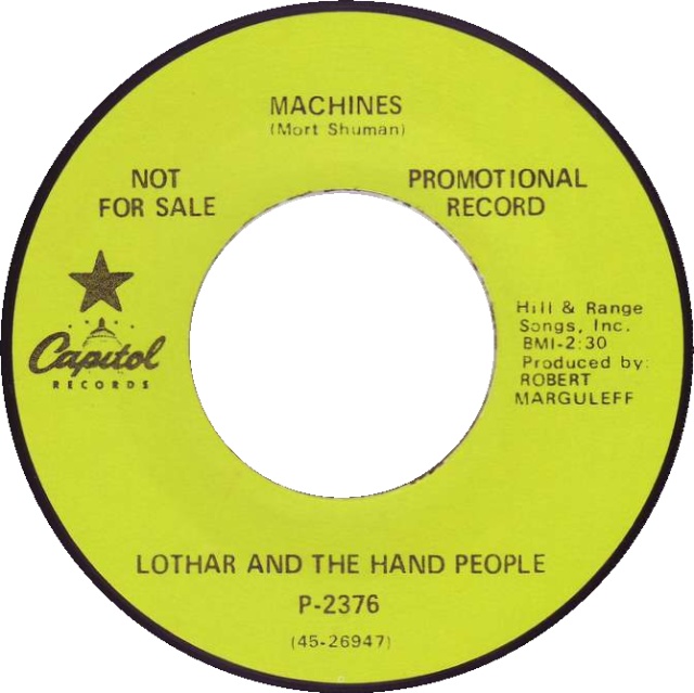Machines / Milkweed Love by Lothar and the Hand People (Single ...