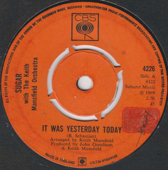 It Was Yesterday Today / 11 A.M. Tuesday Morning Taxi by Sugar (Single ...