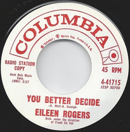 The Phone Call / You Better Decide by Eileen Rodgers (Single): Reviews ...