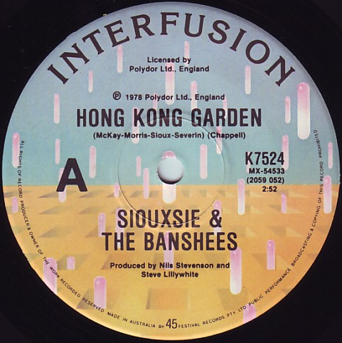 Hong Kong Garden / Voices by Siouxsie and The Banshees (Single; Interfusion; K-7524): Reviews ...