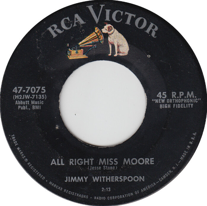 All Right Miss Moore / When I Start to Thinking by Jimmy Witherspoon ...