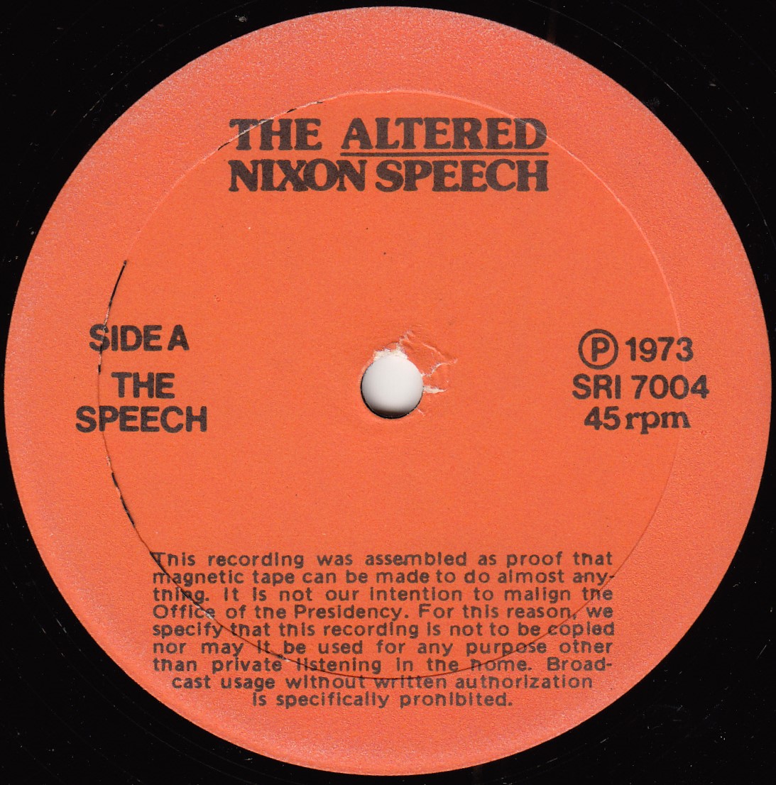 The Altered Nixon Speech by Syntonic Research, Inc. (Single, Speeches ...