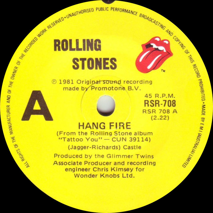 Hang Fire / Neighbours by The Rolling Stones (Single; Rolling Stones ...
