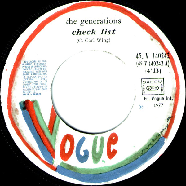 Check List / On Tip Toe by The Generations (Single, Disco): Reviews, Ratings, Credits, Song list ...