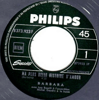 Ma plus belle histoire d'amour / Y'aura du monde by Barbara (Single ...