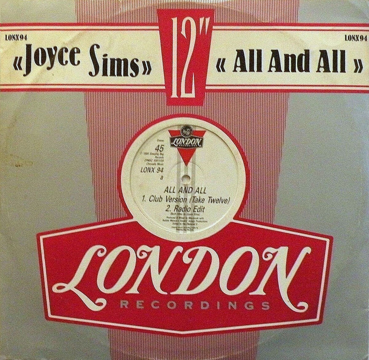 All and All by Joyce Sims (Single; London; LONX 94): Reviews, Ratings ...