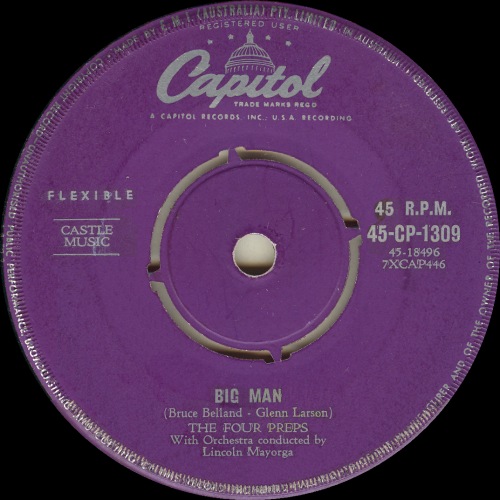 Big Man / Stop, Baby by The Four Preps (Single; Capitol; 45-CP-1309 ...