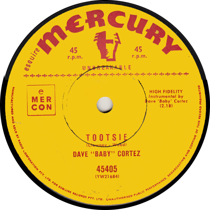 Tootsie / No Second Chance by Dave "Baby" Cortez (Single): Reviews ...