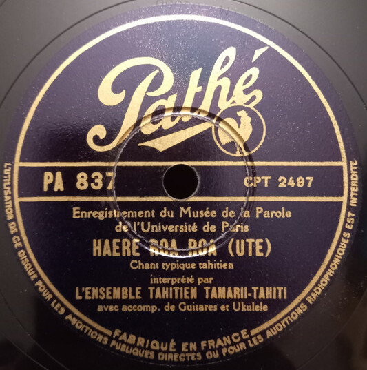 Haere Roa Roa (Ute) / Paoa by Les Tamarii Tahiti (Single): Reviews ...