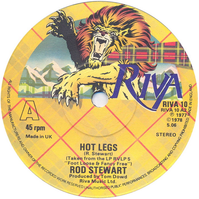 Hot Legs / I Was Only Joking by Rod Stewart (Single; Riva; RIVA 10 ...