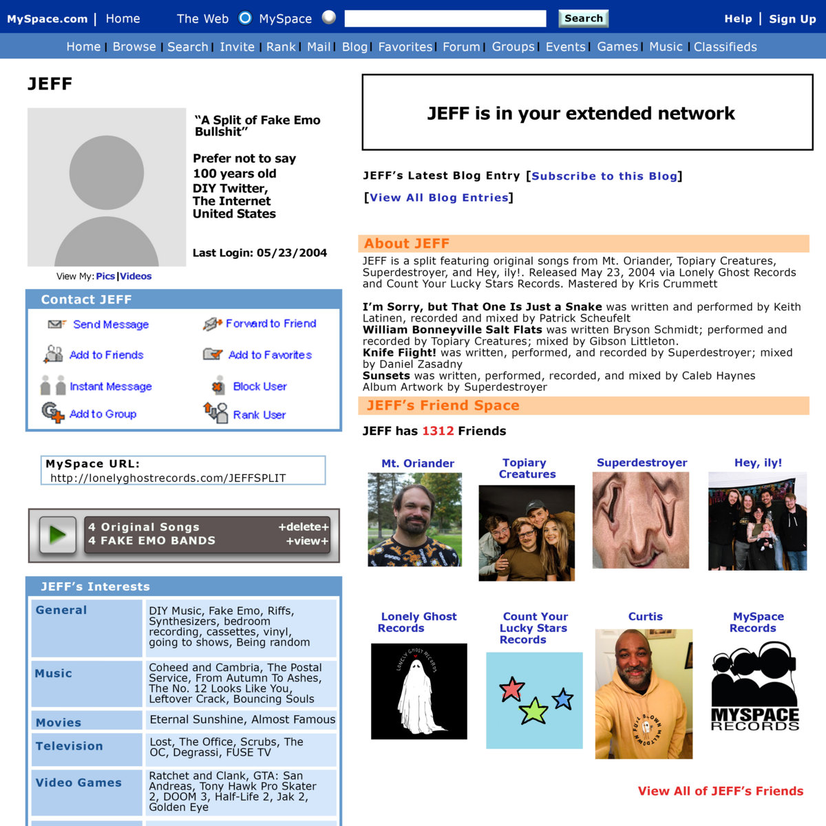 JEFF by Mt. Oriander / Topiary Creatures / Superdestroyer / Hey, ily ...