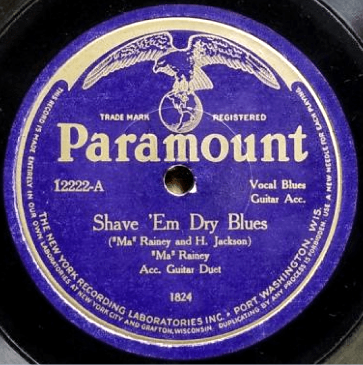 Shave 'Em Dry Blues / Farewell Daddy Blues by "Ma" Rainey Acc. Guitar ...