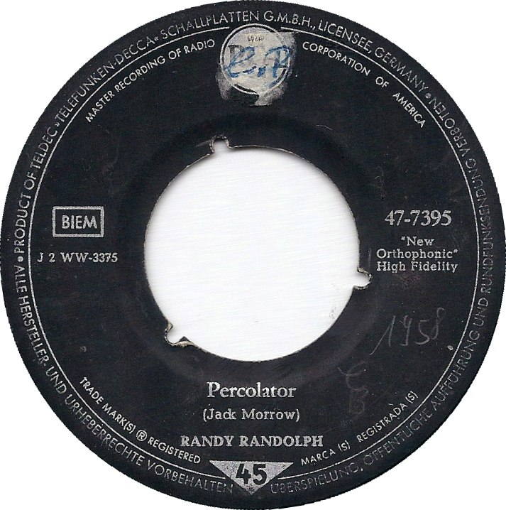 Percolator / Yakety Sax by Boots Randolph (Single, Rock & Roll ...