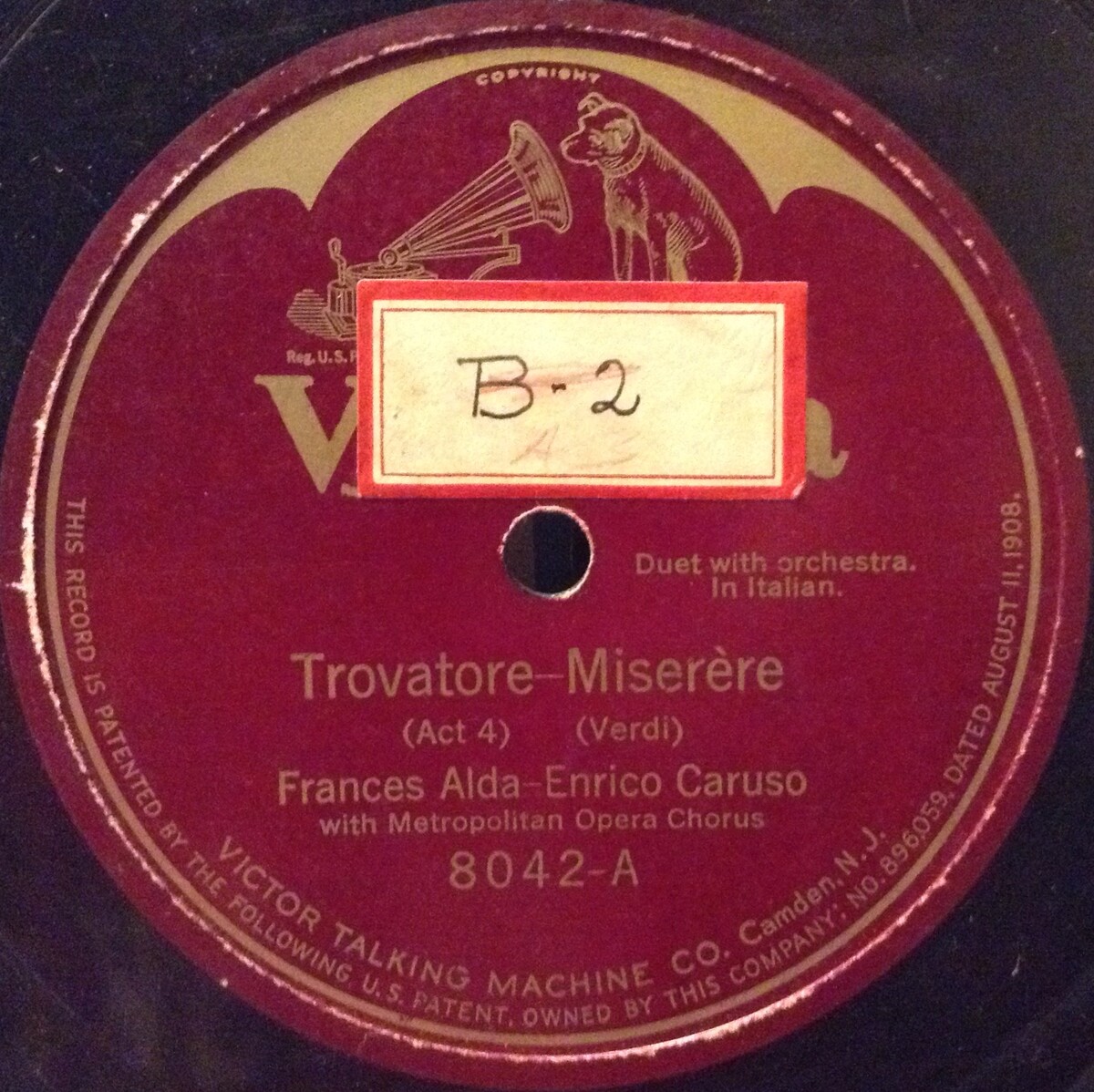 Trovatore - Miserére / Ai nostri monti by Frances Alda & Enrico Caruso ...