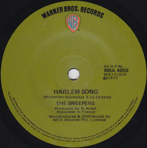Harlem Song / Something's Real by The Sweepers (Single; Warner Bros ...