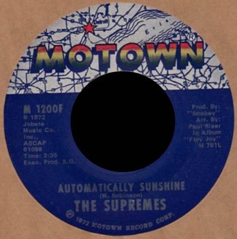 Automatically Sunshine / Precious Little Things by The Supremes (Single ...