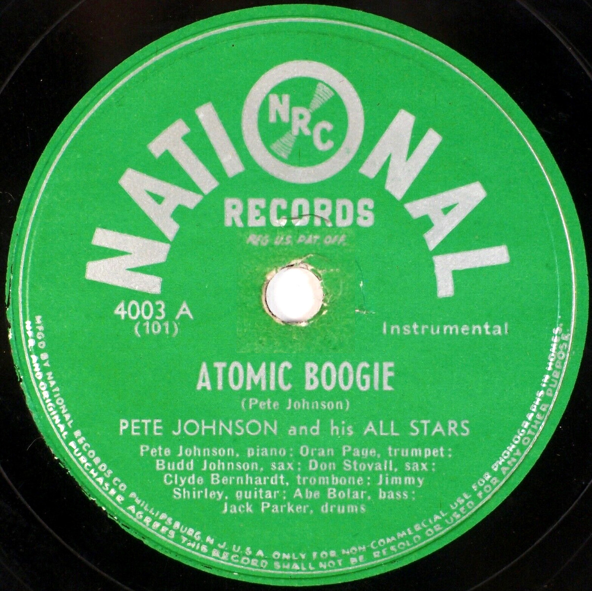 Atomic Boogie / Back Room Blues by Pete Johnson and His All Stars ...
