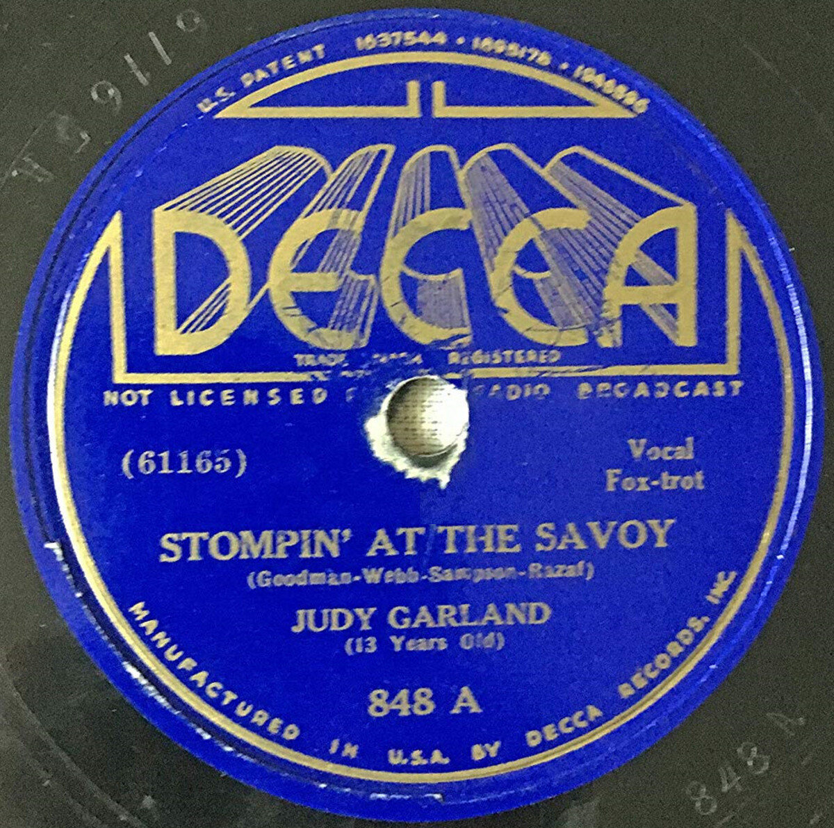 Stompin' at the Savoy / Swing Mr. Charlie by Judy Garland (Single ...