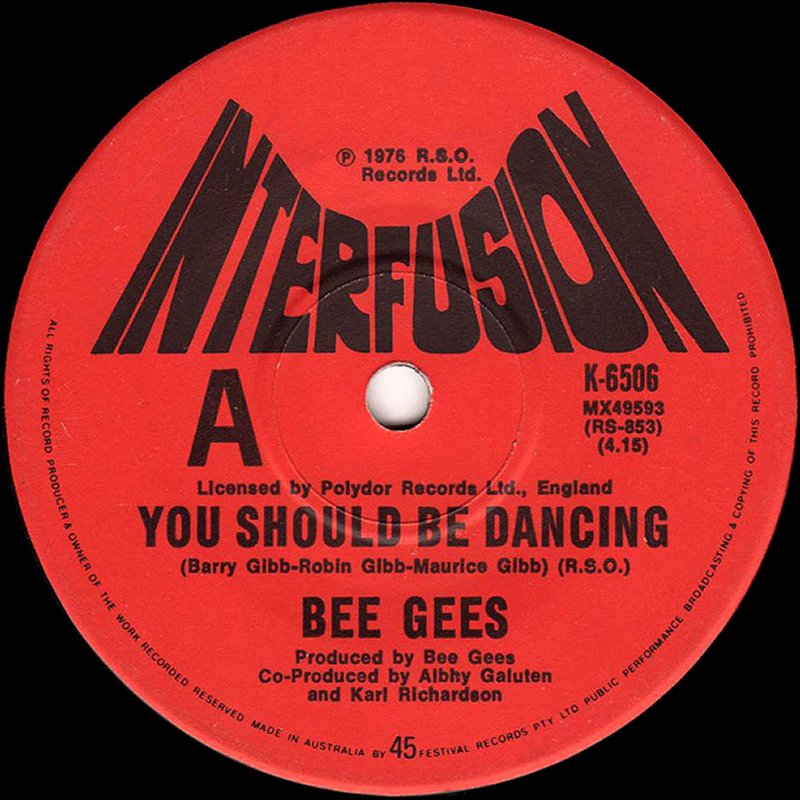 You Should Be Dancing / Subway by Bee Gees (Single; Interfusion; K-6506 ...