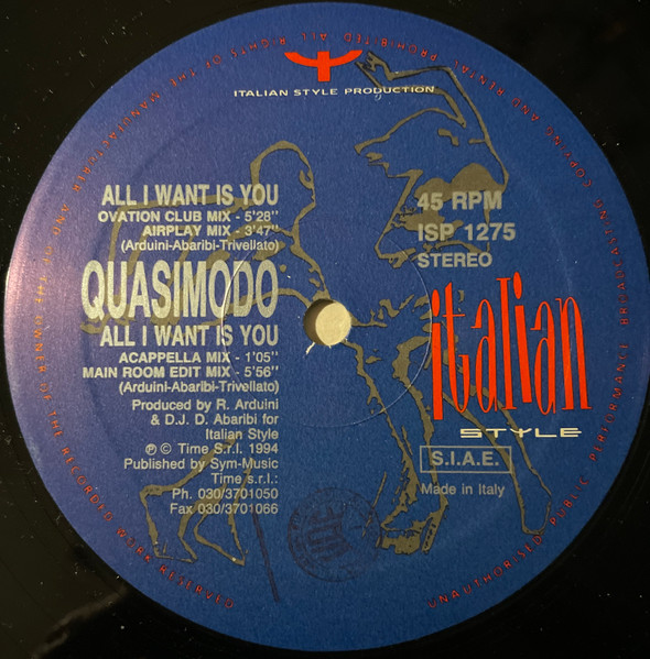 All I Want Is You by Quasimodo (Single, Italo Dance): Reviews, Ratings ...
